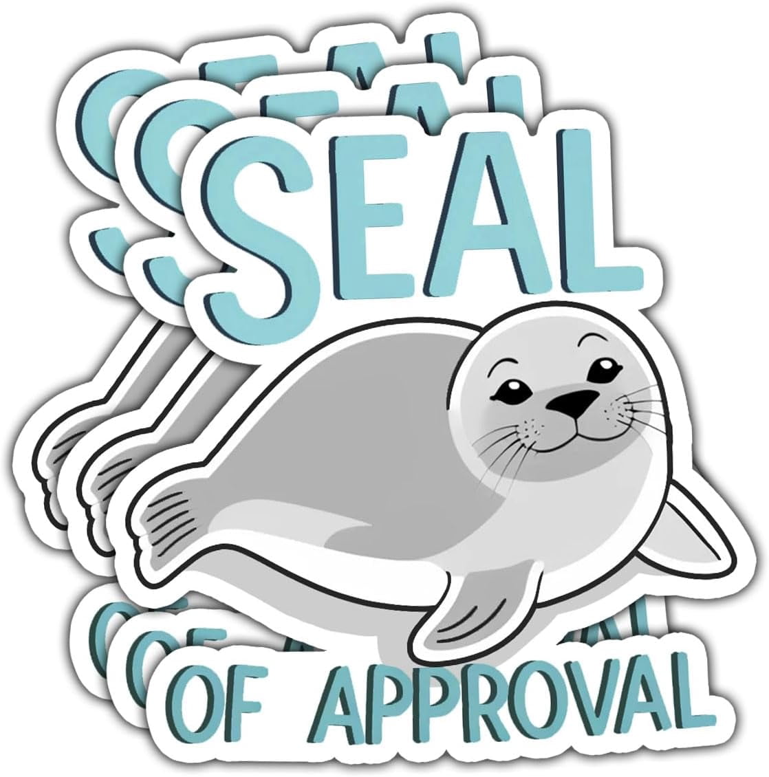 (3 Pcs) Seal of Approval Sticker – Cute Pun Animal Seal Vinyl Decal 3 ...