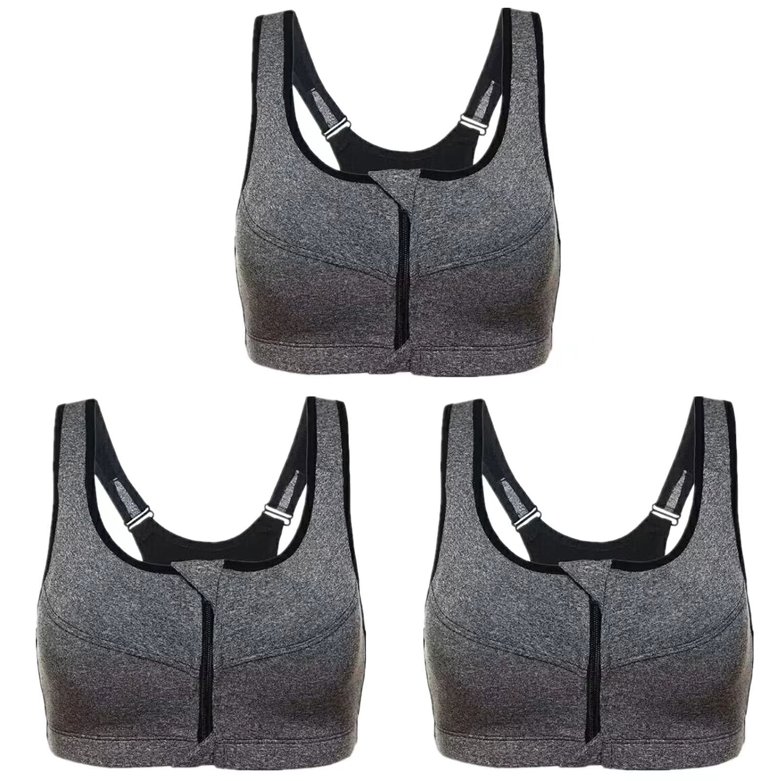 3 Pcs. Seamless Stainless Steel Bra Yoga With Front Zip Zip With Back ...