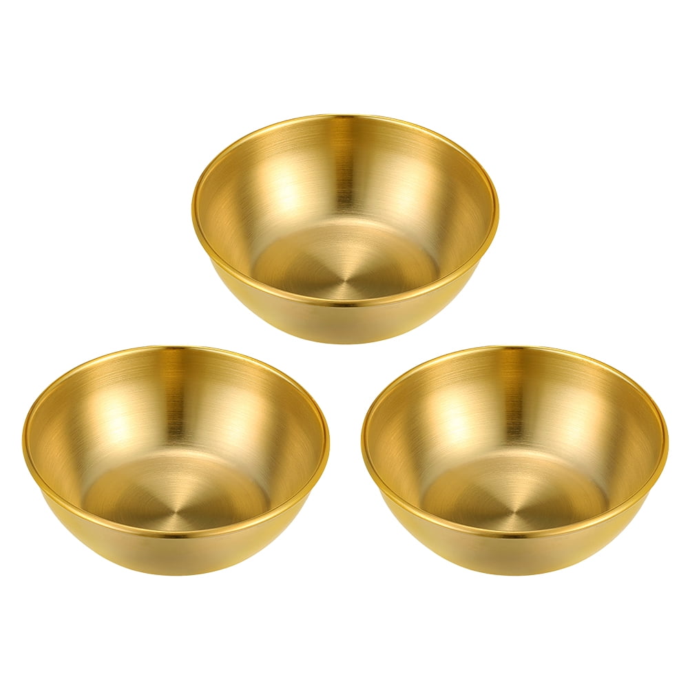 3 Pcs Seasoning Dish Soy Sauce Plate Mini Server Stainless Steel ...