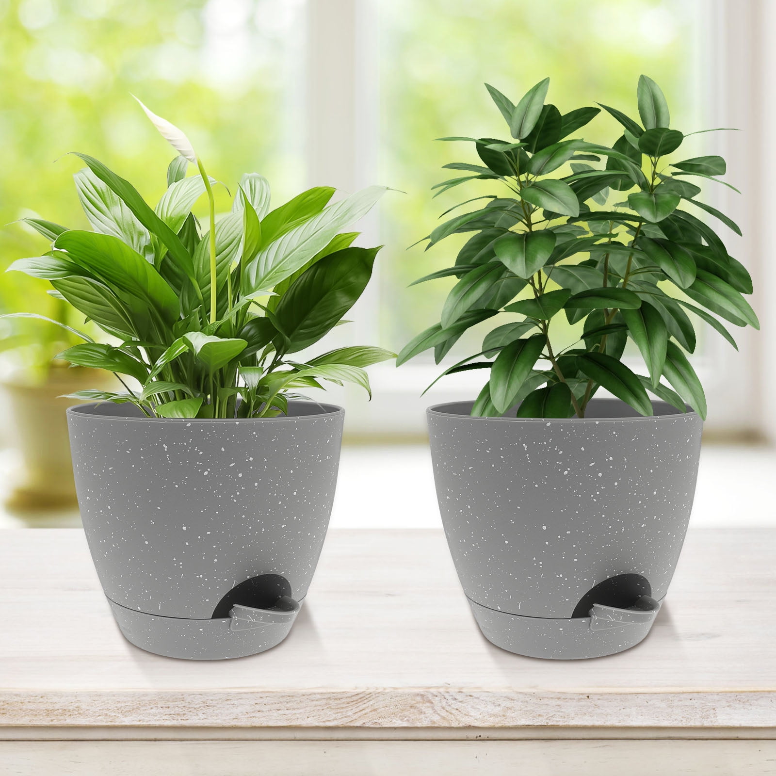 3 Pcs Self Watering Pots 7 Inches Decorative Indoor Plant Pots with ...