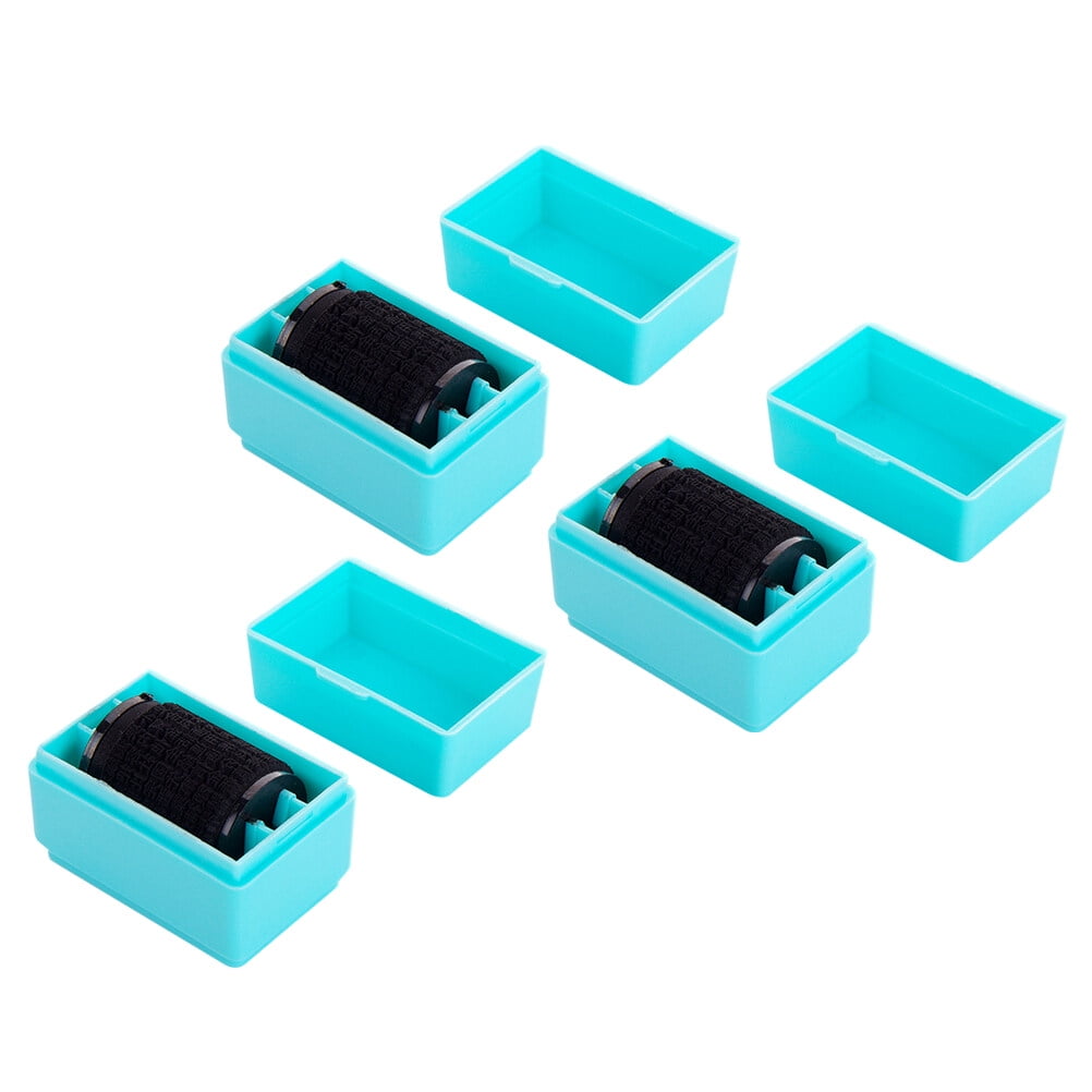 3 Pcs Self-inking Stamp Wide Roller Stamp Messy Code Stamp Security ...
