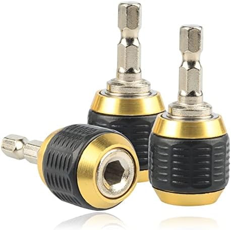3 Pcs Self-locking Drill Bit Holder 50mm, 1/4 Inch Hex Shank Extension ...