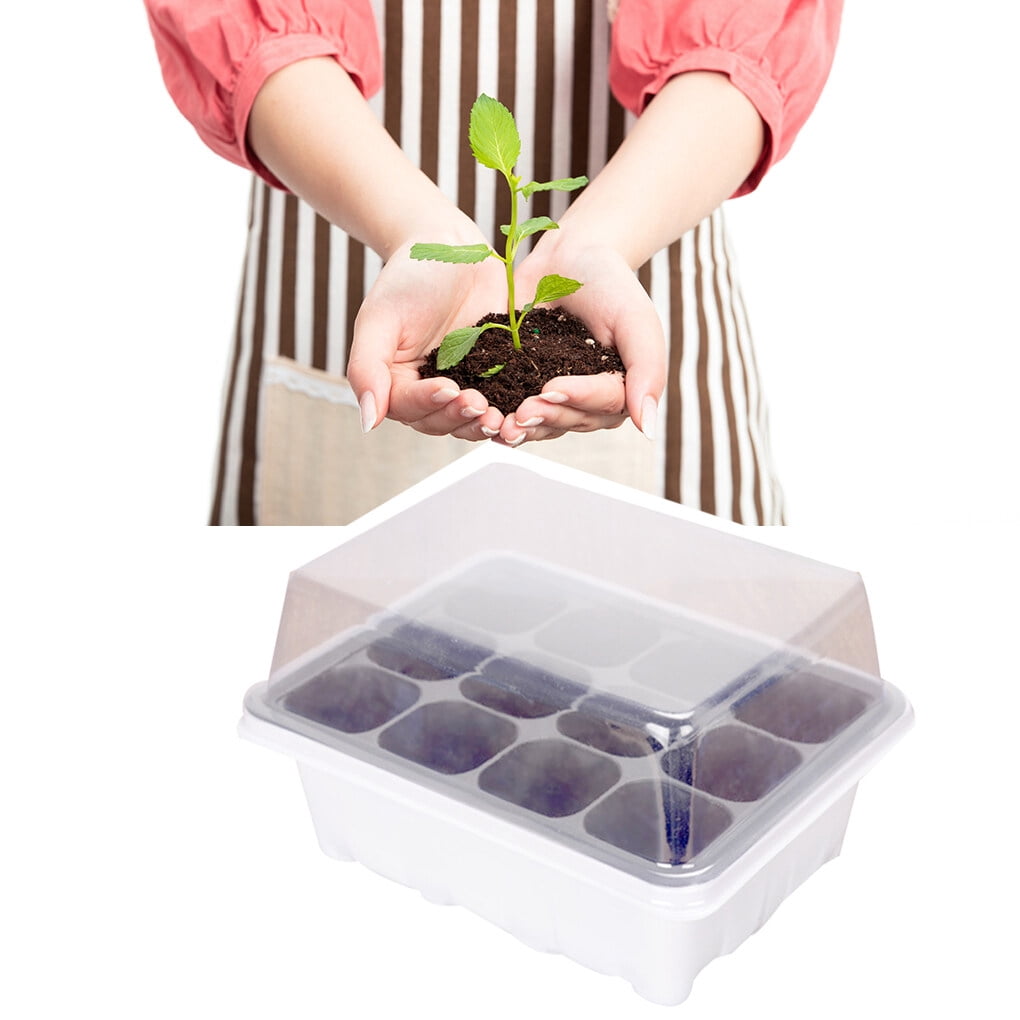 3 Pcs/Set 12 Cells Seedling Trays Seed Starter Box Plant Flower Grow ...