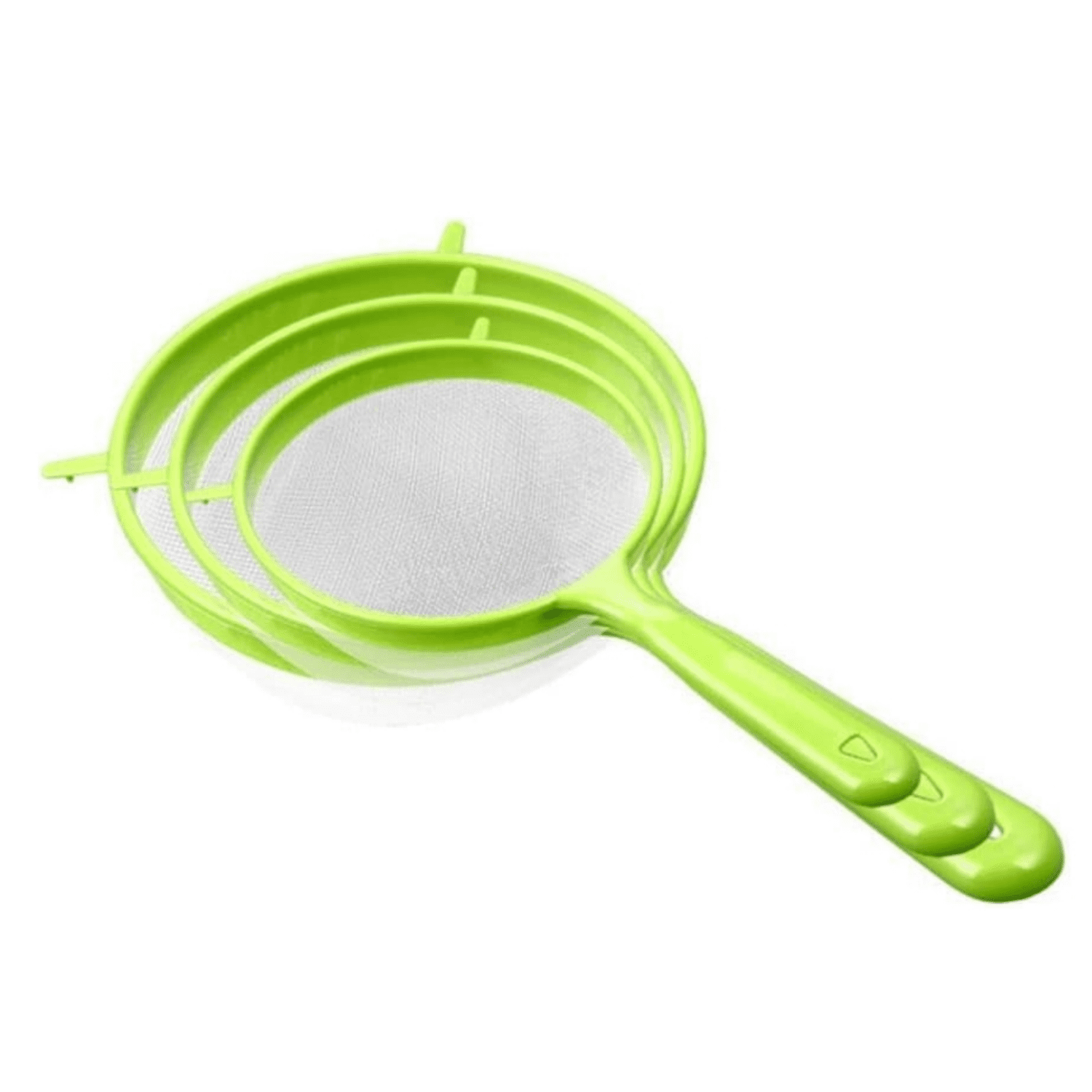 3 Pcs/Set Green Plastic Hangable Flour Colander Powder Filter Strainer ...