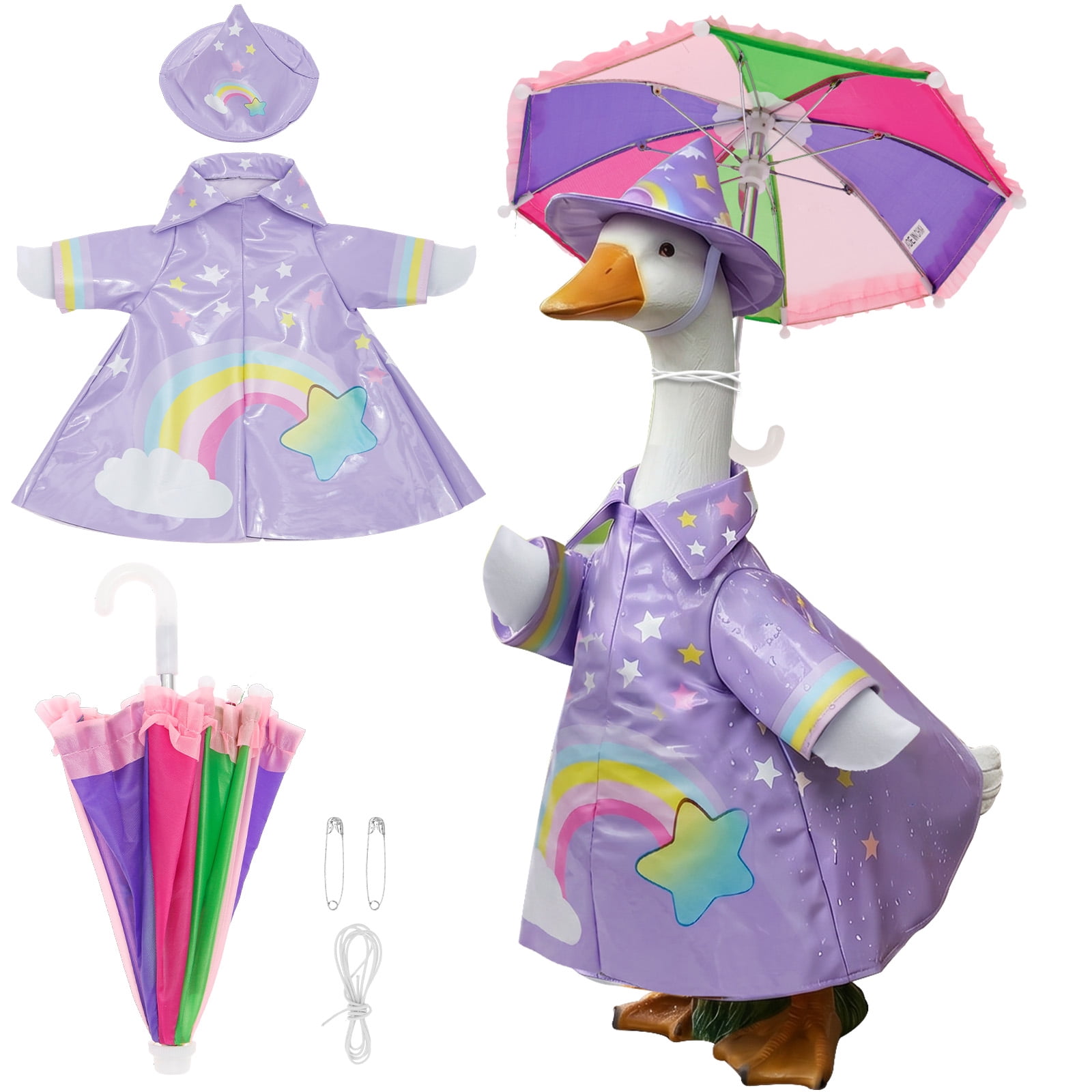 3 Pcs/Set Raincoat Porch Goose Outfit Yard Goose Clothes Raincoat ...