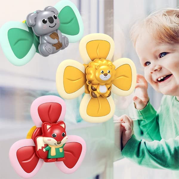 3 Pcs/Set Toddler Toys Suction Cup Fidget Spinner Toys for Babies 1 2 3 ...
