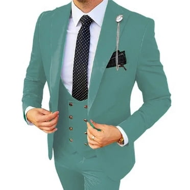 YAOLAN Men's Formal Suits 3 Pieces Single Breated 2 Buttons Blazer Vest ...