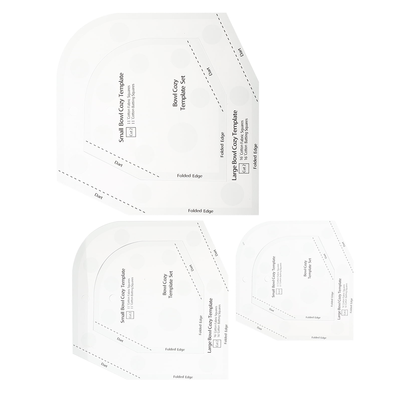 3 Pcs Sewing Ruler Template DIY Tool Acrylic Bowl Wraps Patchwork ...