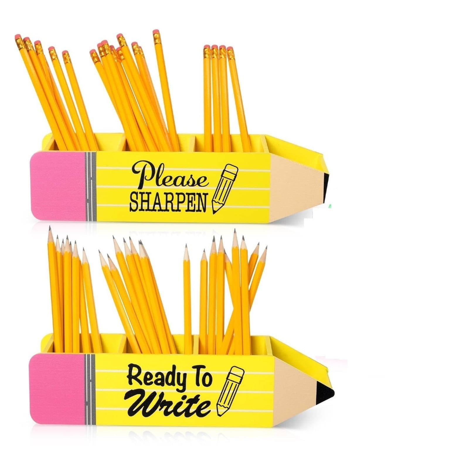 3 Pcs Sharp and Dull Pencil Holder Eraser Pencil Buckets Wooden Pencil ...