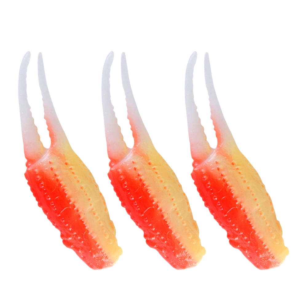 3 Pcs Shrimp Model Toys Party Crab Claw Fake Meat for Display Crab Claw ...