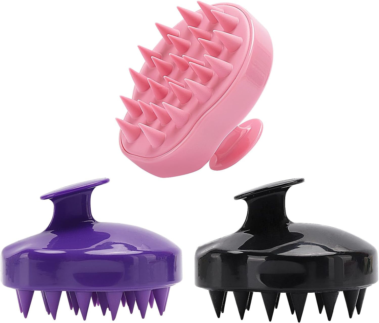 3 Pcs Silicone Hair Scalp Massager Shampoo Brush Scalp Scrubber Hair ...