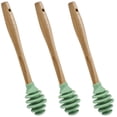 3 Pcs Silicone Honey Dipper Sticks - Spiral Design Non-Drip Honey Spoon ...