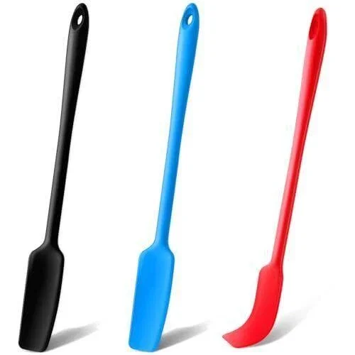3 Pcs Silicone Jar Spatula Long Handled Jar Scraper For Kitchen Baking ...