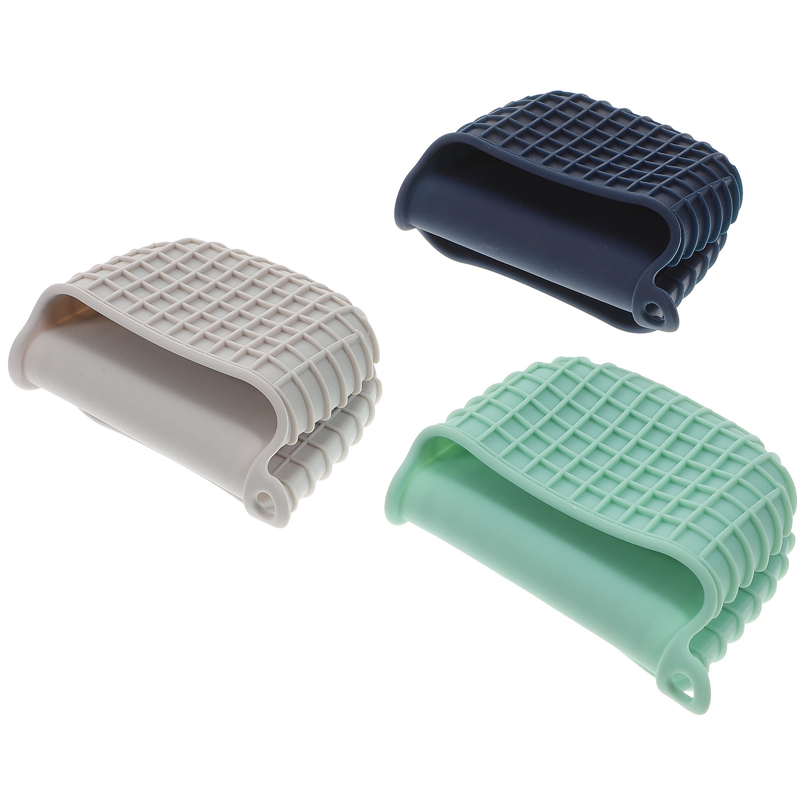 3 Pcs Silicone Thermal-insulation Hand Clamp Fryer Grips Oven Mittens ...
