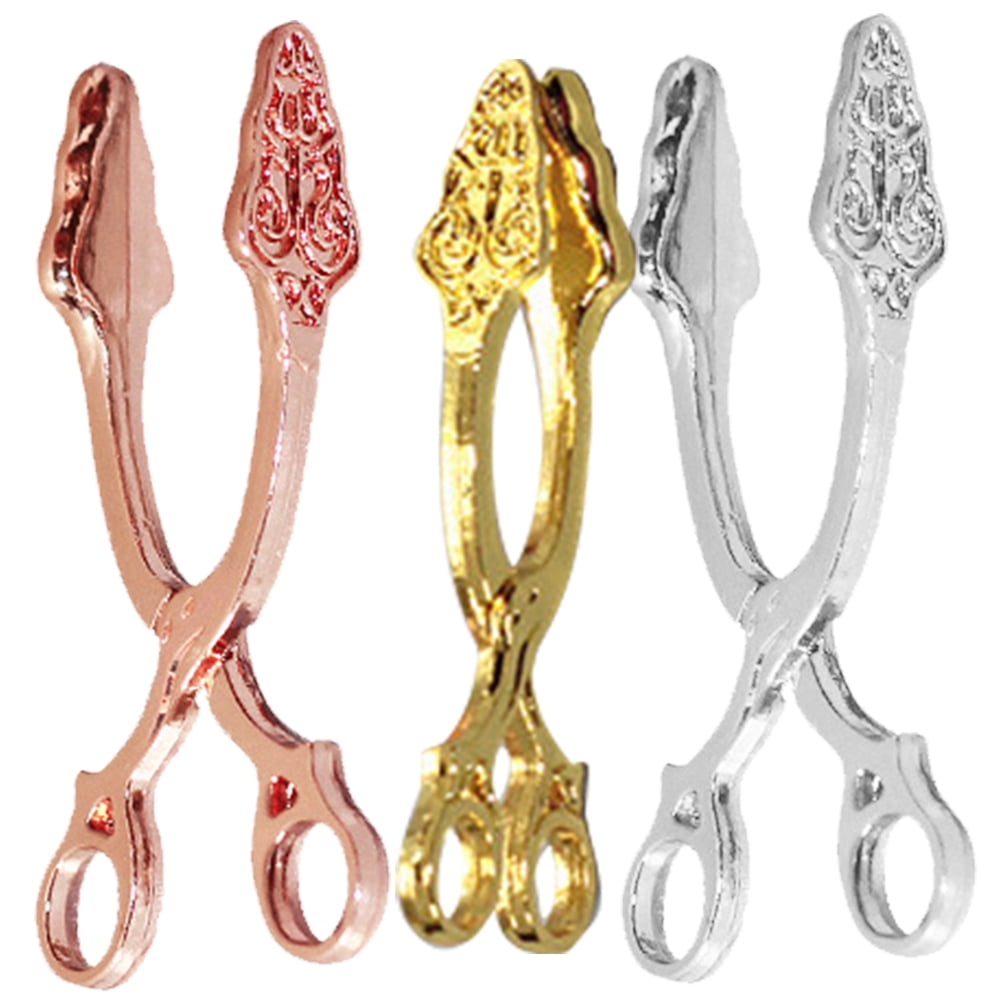 Assorted Color Mini Bread Tongs Toy for Kids Playing Alloy Snack Holder ...
