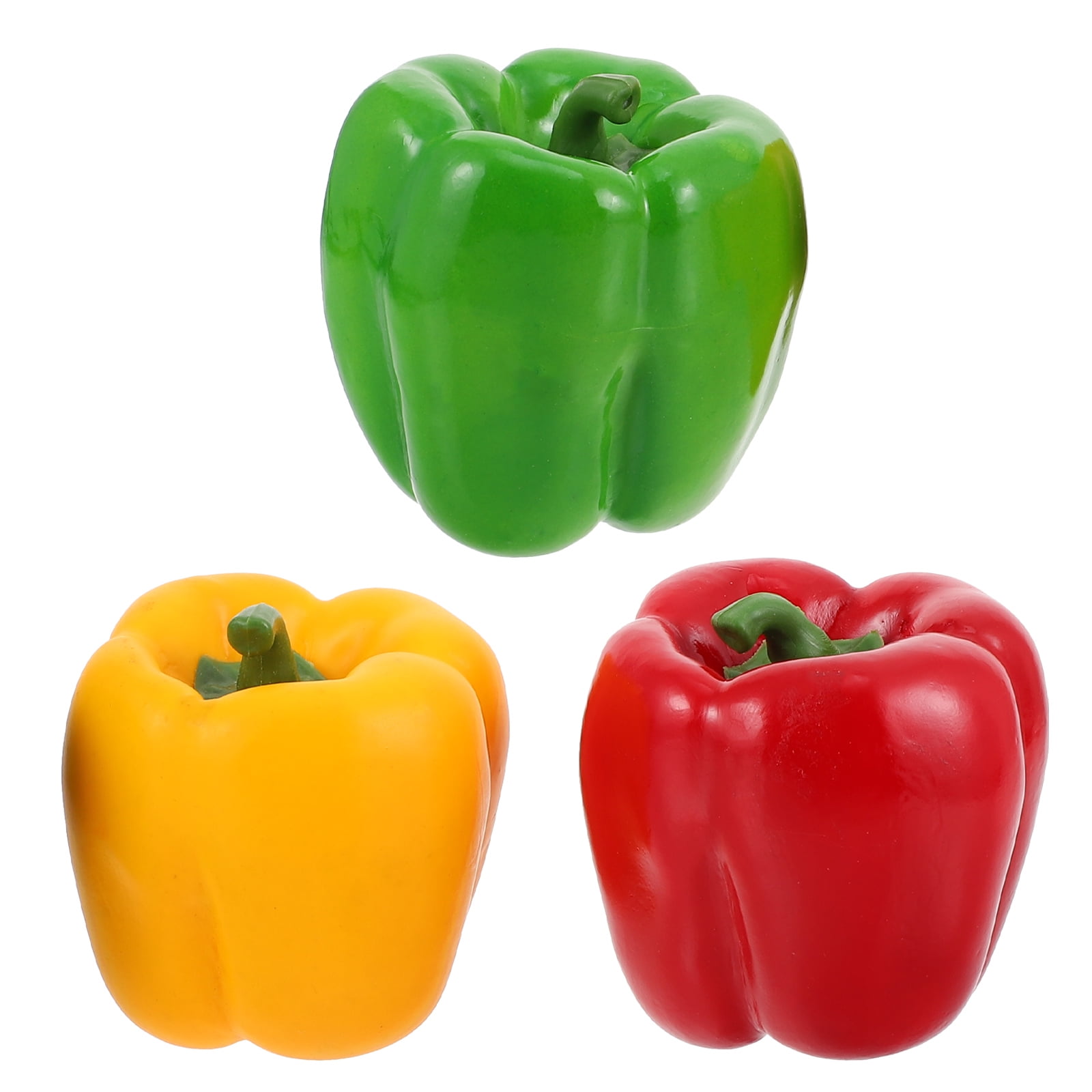 3 Pcs Simulated Green Pepper Bell Peppers Vegetable Foam Model Decor ...
