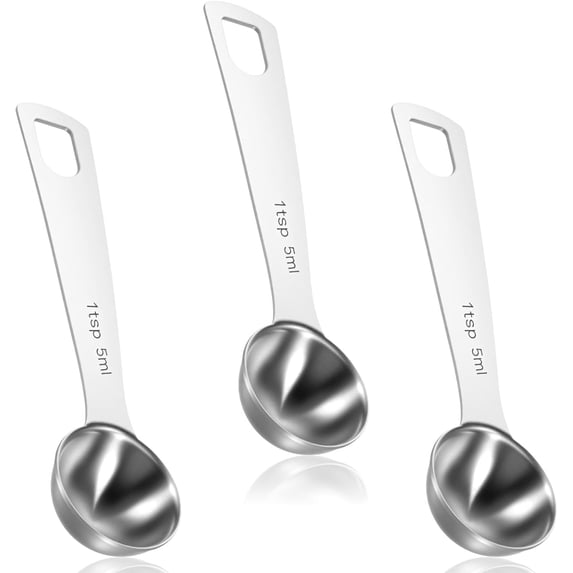 3 Pcs Single Measuring Spoon, 1 Tsp (1/3tbsp, 5ml) Tablespoon Measuring ...