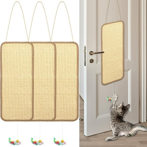 3 Pcs Sisal Door Cat Scratching Mat,7.9"x19.6" Cat Scratching Pad with ...