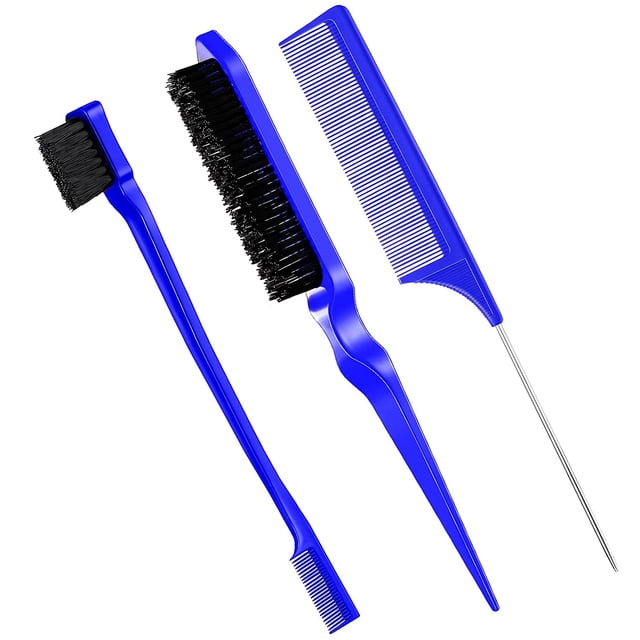 3 Pcs Slick Back Hair Brush Set Bristle Hair Brush Edge Control Brush ...
