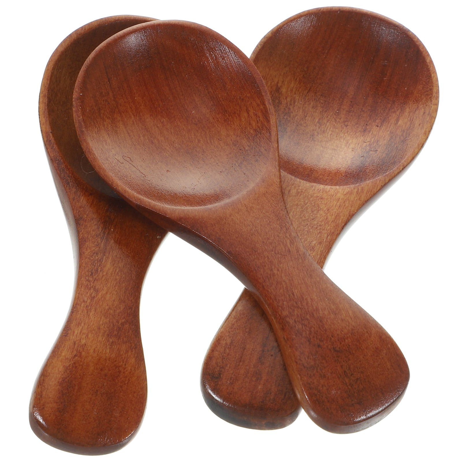 3 Pcs Small Spoons for Spice Jars Wooden Smooth Heat Insulation Baby ...