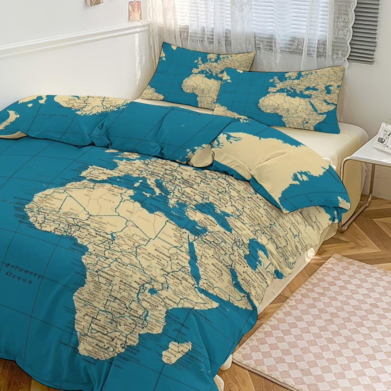 3 Pcs Soft Bedding Set, Includes 1 Duvet Cover with Zipper And 2 Pillow ...