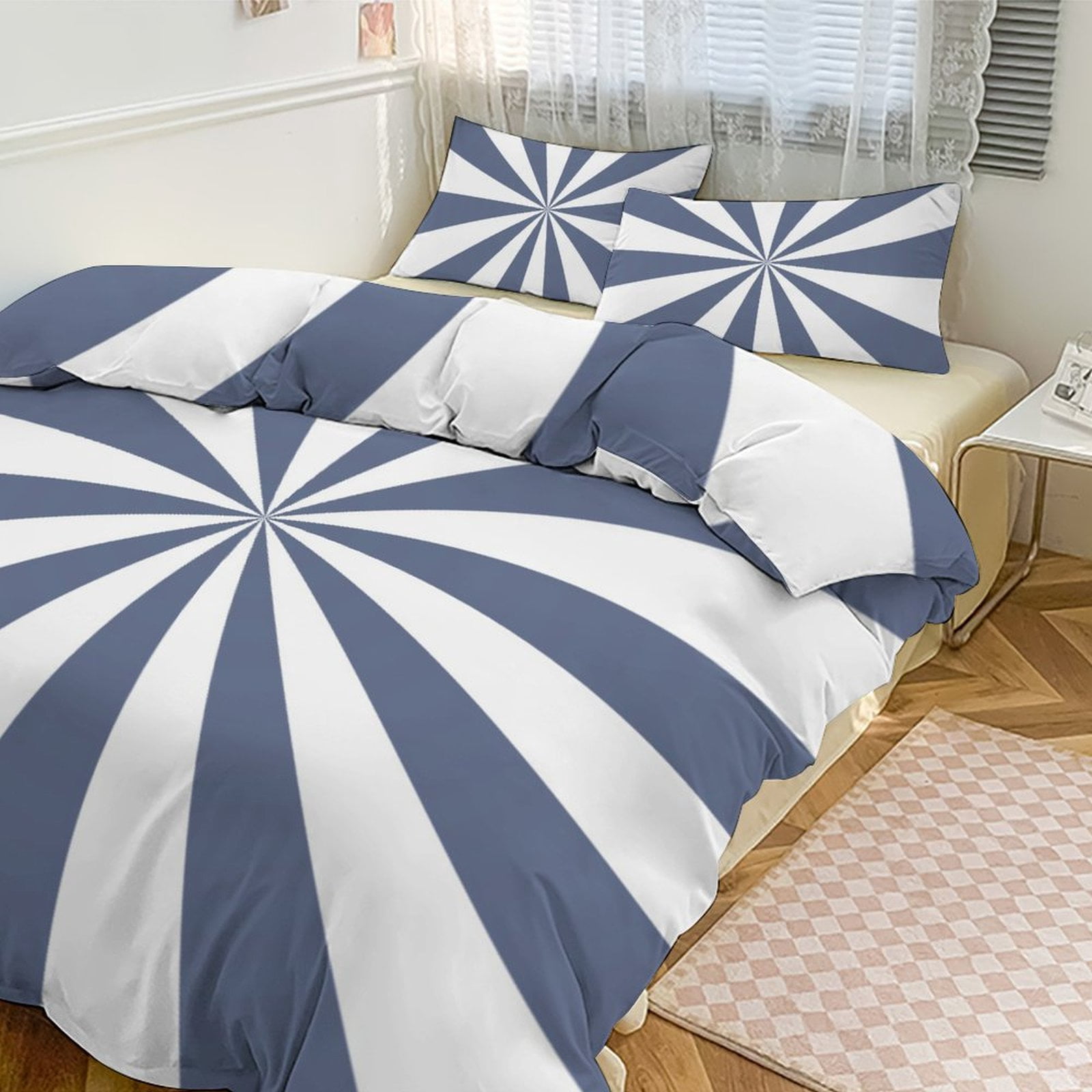 3 Pcs Soft Bedding Set, Includes 1 Duvet Cover with Zipper And 2 Pillow ...