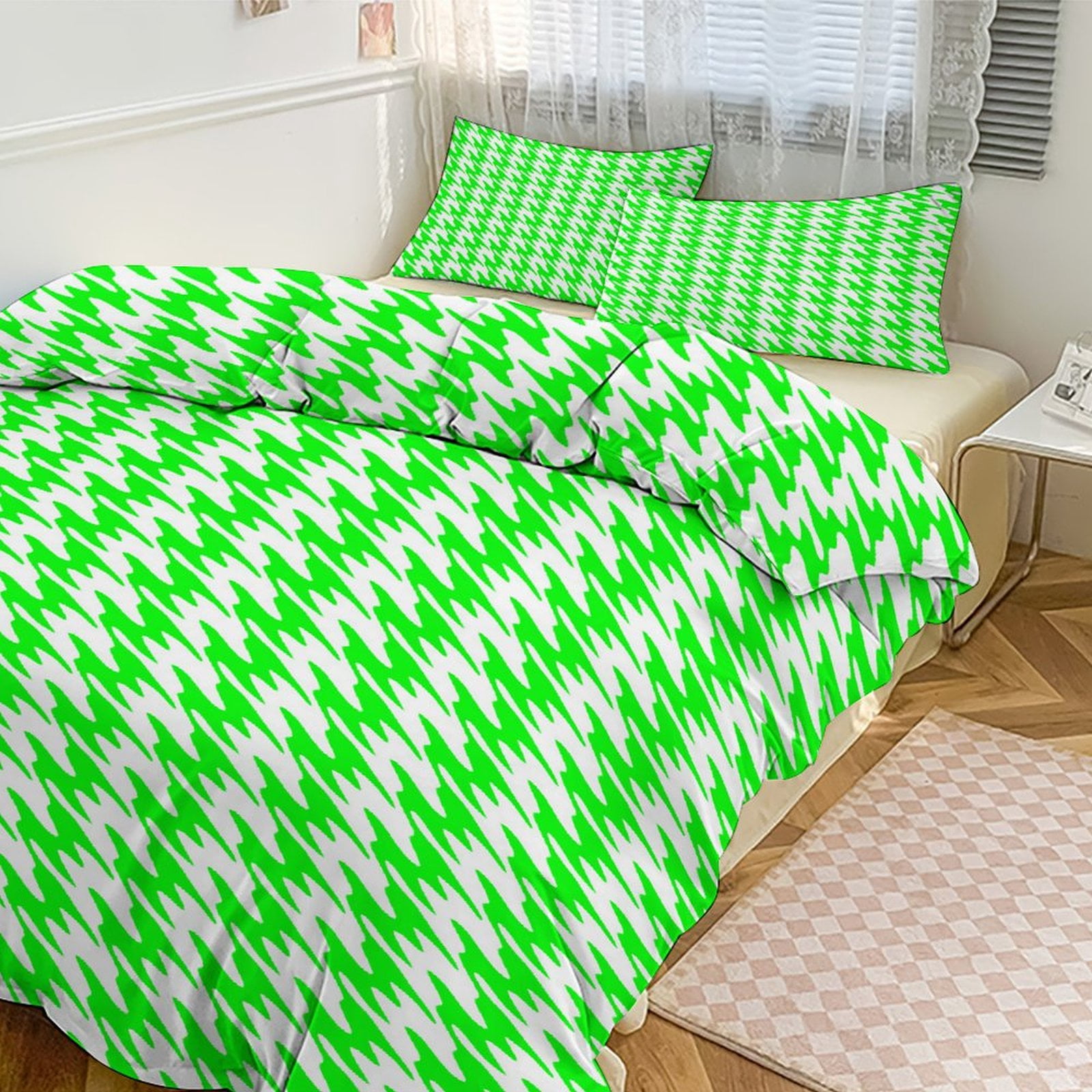 3 Pcs Soft Bedding Set, Includes 1 Duvet Cover with Zipper And 2 Pillow ...