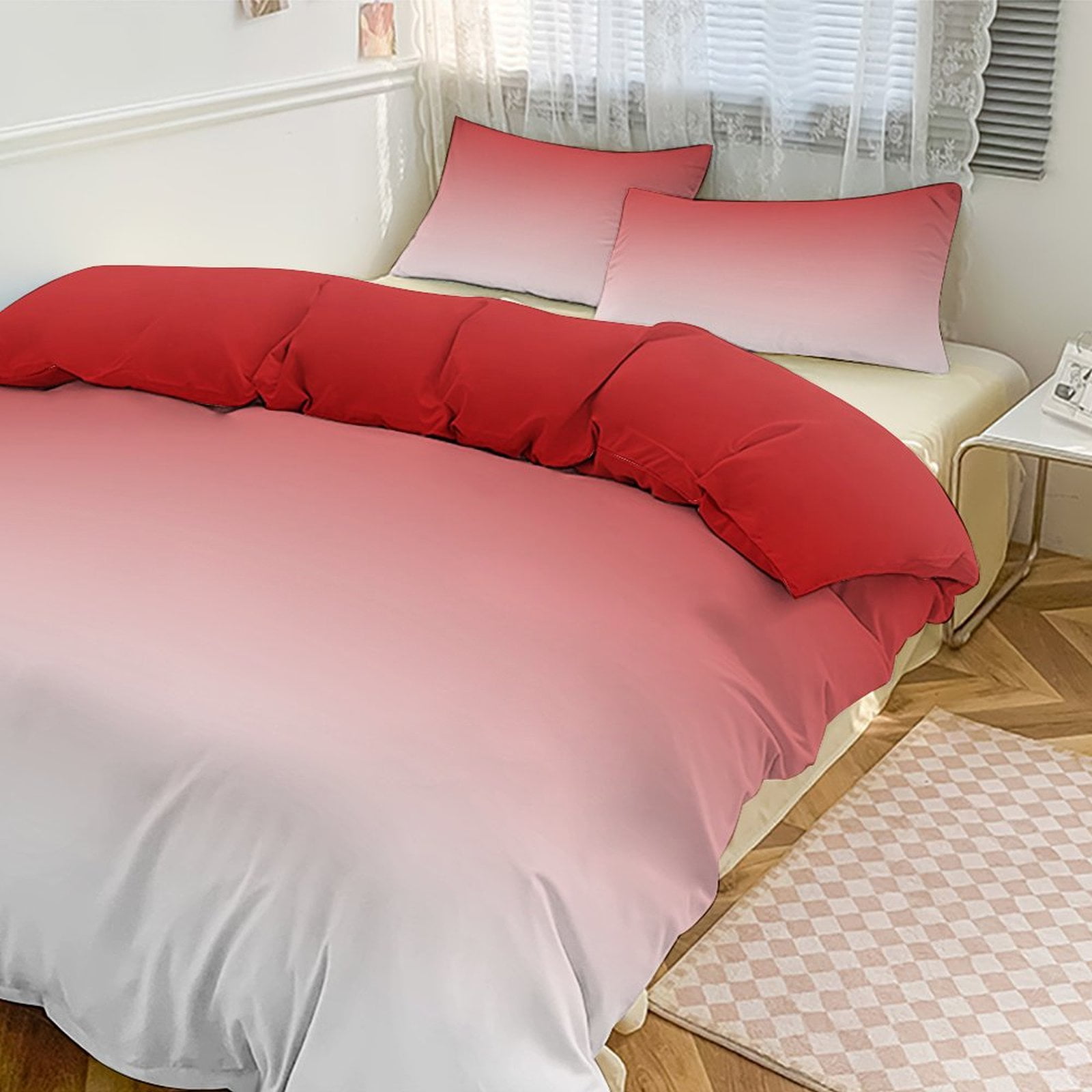 3 Pcs Soft Bedding Set, Includes 1 Duvet Cover with Zipper And 2 Pillow ...