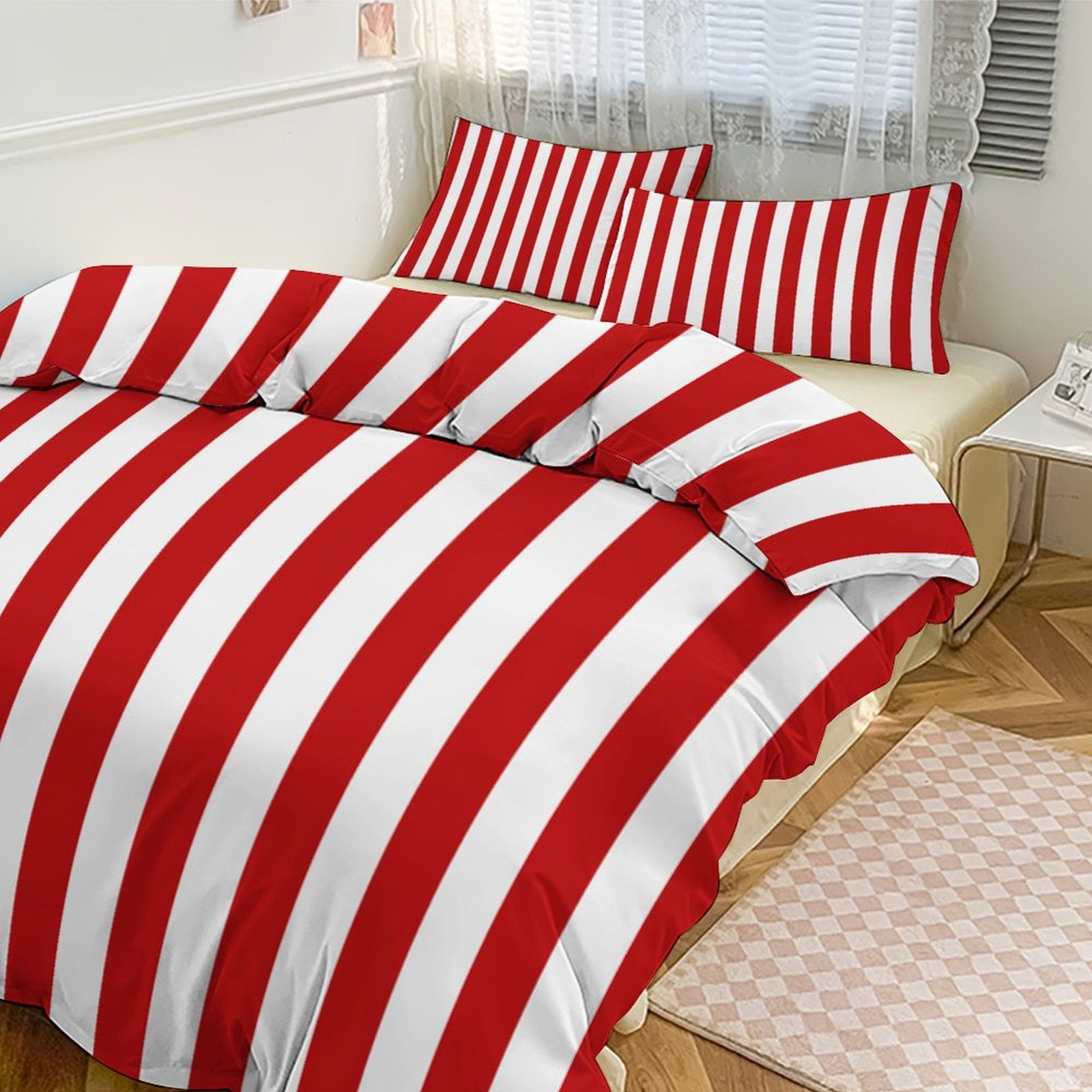 3 Pcs Soft Bedding Set, Includes 1 Duvet Cover with Zipper And 2 Pillow ...
