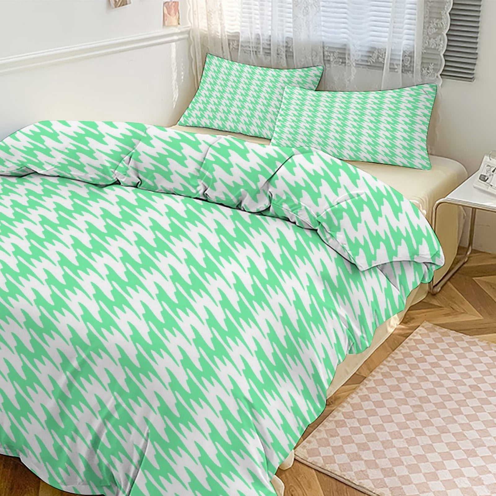 3 Pcs Soft Bedding Set, Includes 1 Duvet Cover with Zipper And 2 Pillow ...