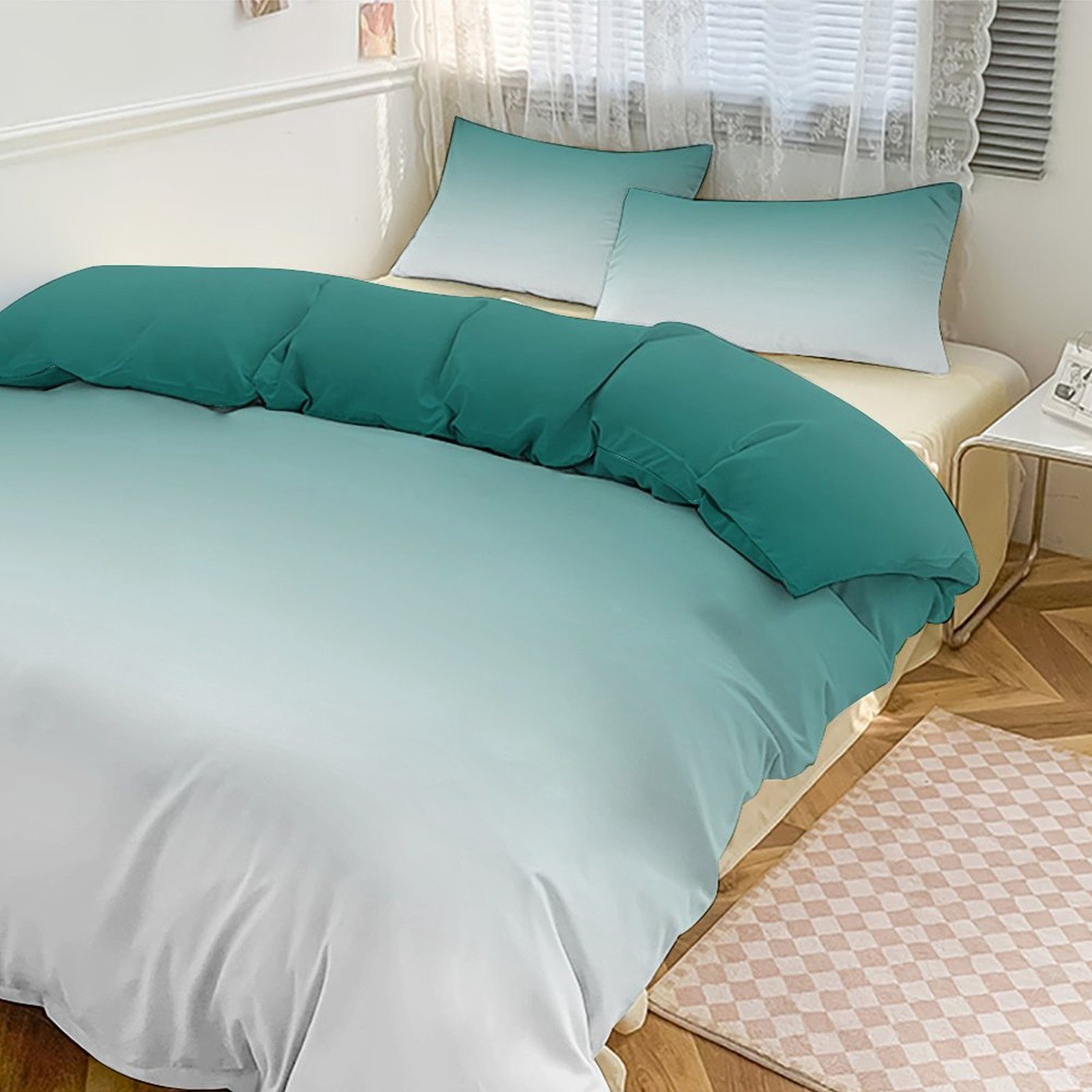 3 Pcs Soft Bedding Set, Includes 1 Duvet Cover with Zipper And 2 Pillow ...