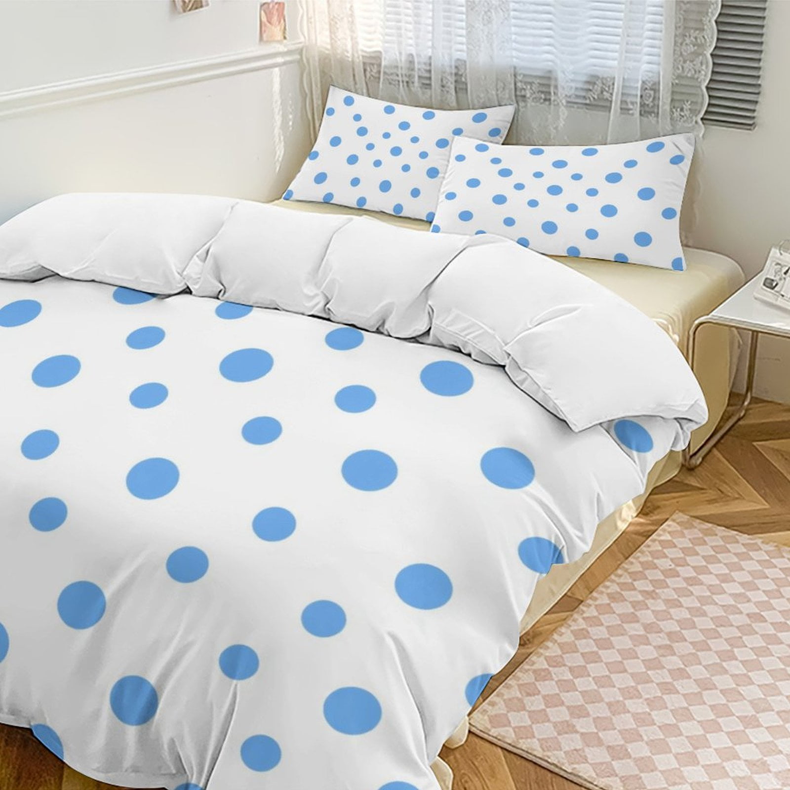 3 Pcs Soft Bedding Set, Includes 1 Duvet Cover with Zipper And 2 Pillow ...