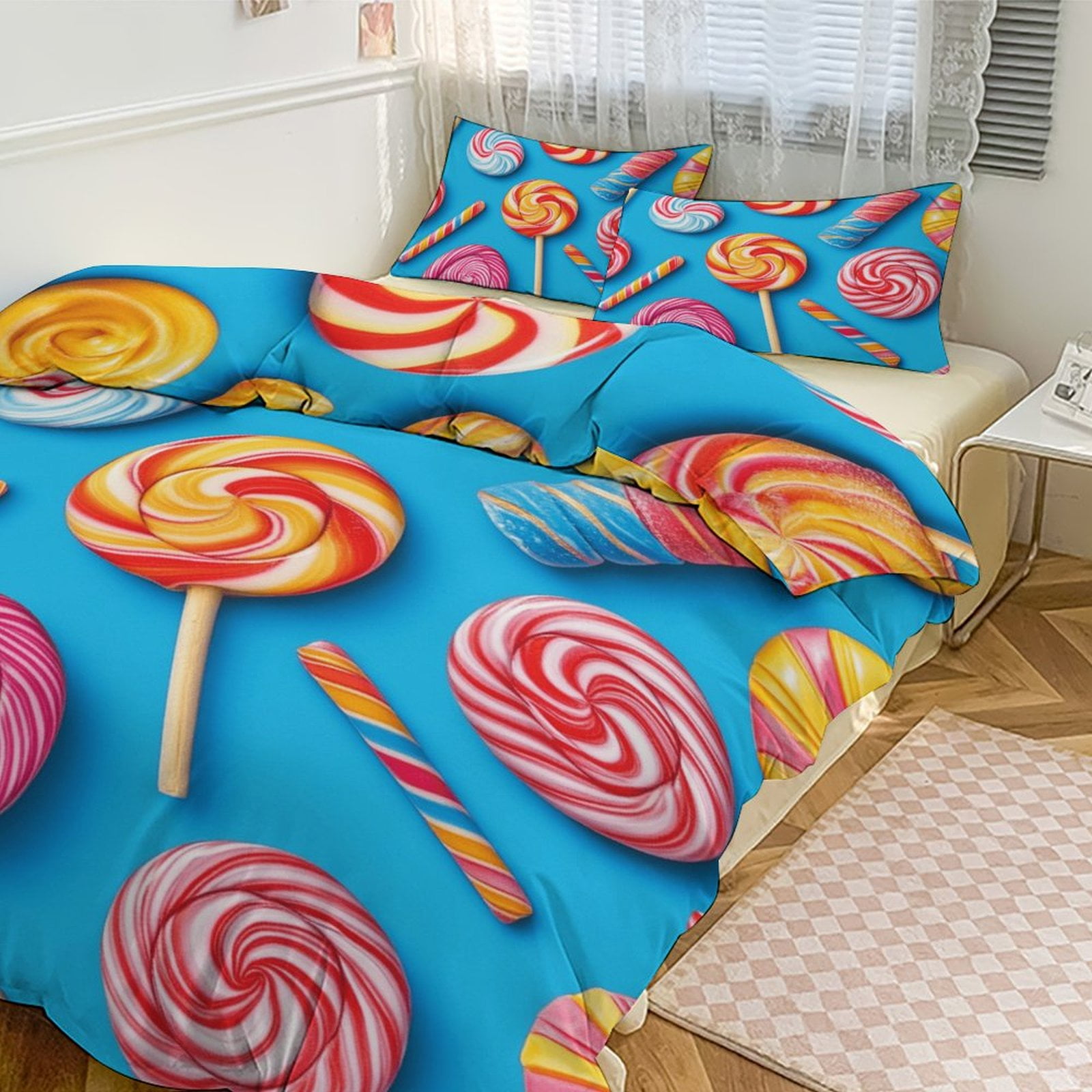 3 Pcs Soft Bedding Set, Includes 1 Duvet Cover with Zipper And 2 Pillow ...