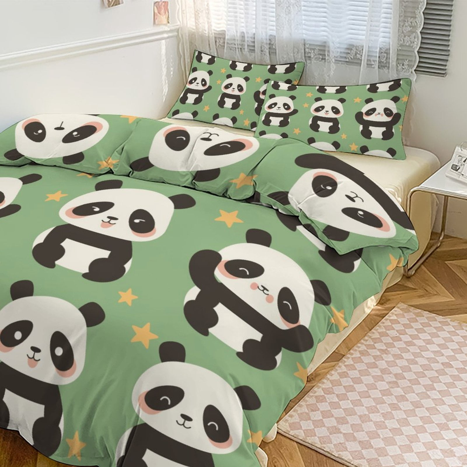 3 Pcs Soft Bedding Set, Includes 1 Duvet Cover with Zipper And 2 Pillow ...