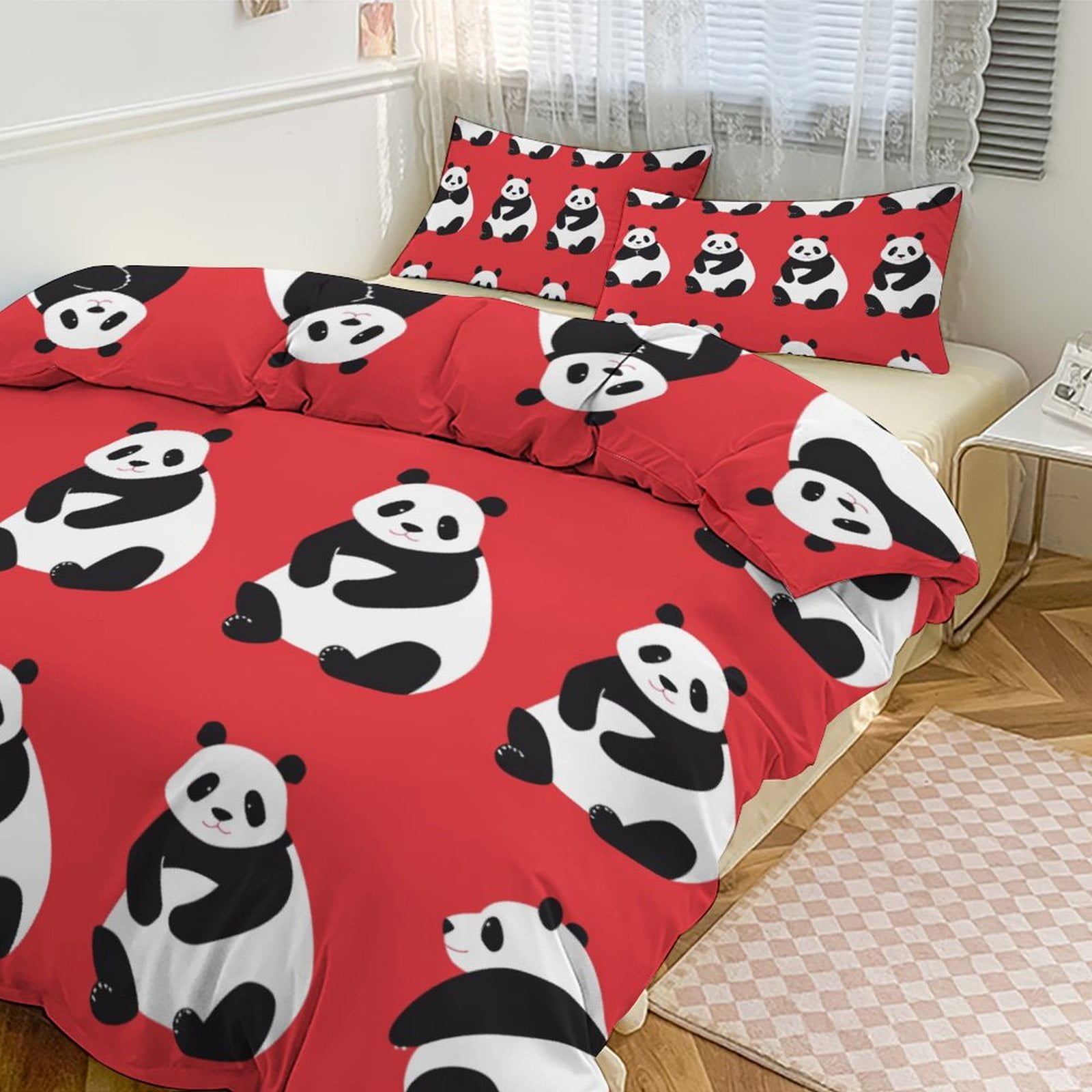 3 Pcs Soft Bedding Set, Includes 1 Duvet Cover with Zipper And 2 Pillow ...