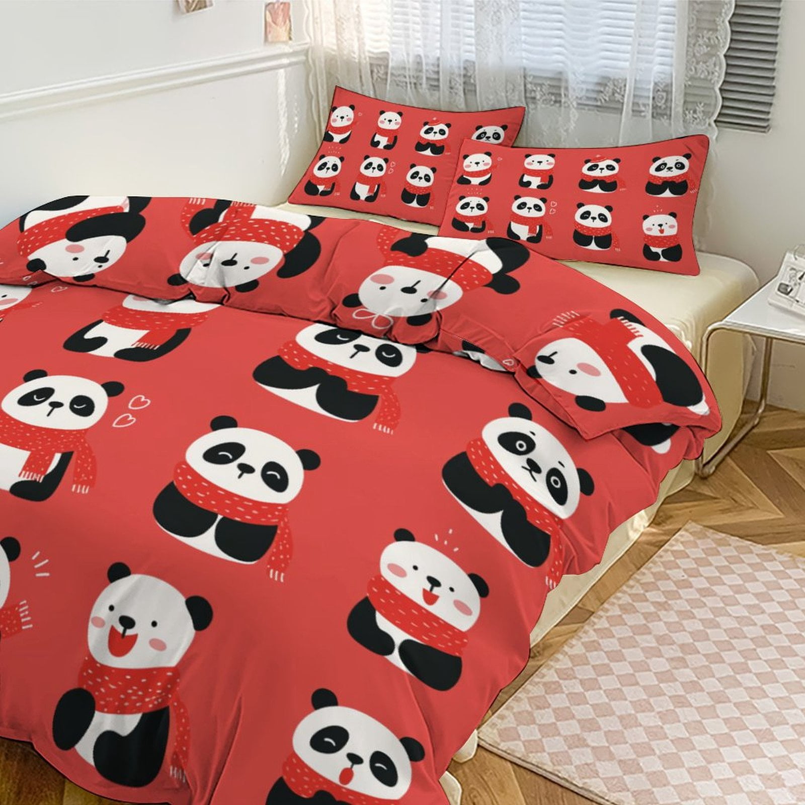 3 Pcs Soft Bedding Set, Includes 1 Duvet Cover with Zipper And 2 Pillow ...