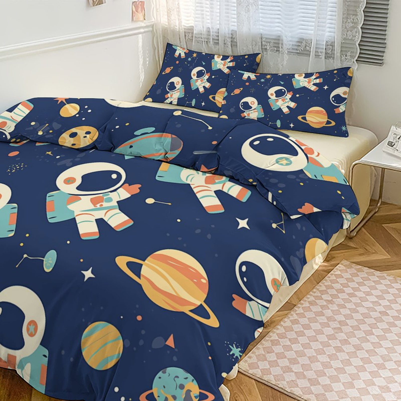 3 Pcs Soft Bedding Set, Includes 1 Duvet Cover with Zipper And 2 Pillow ...