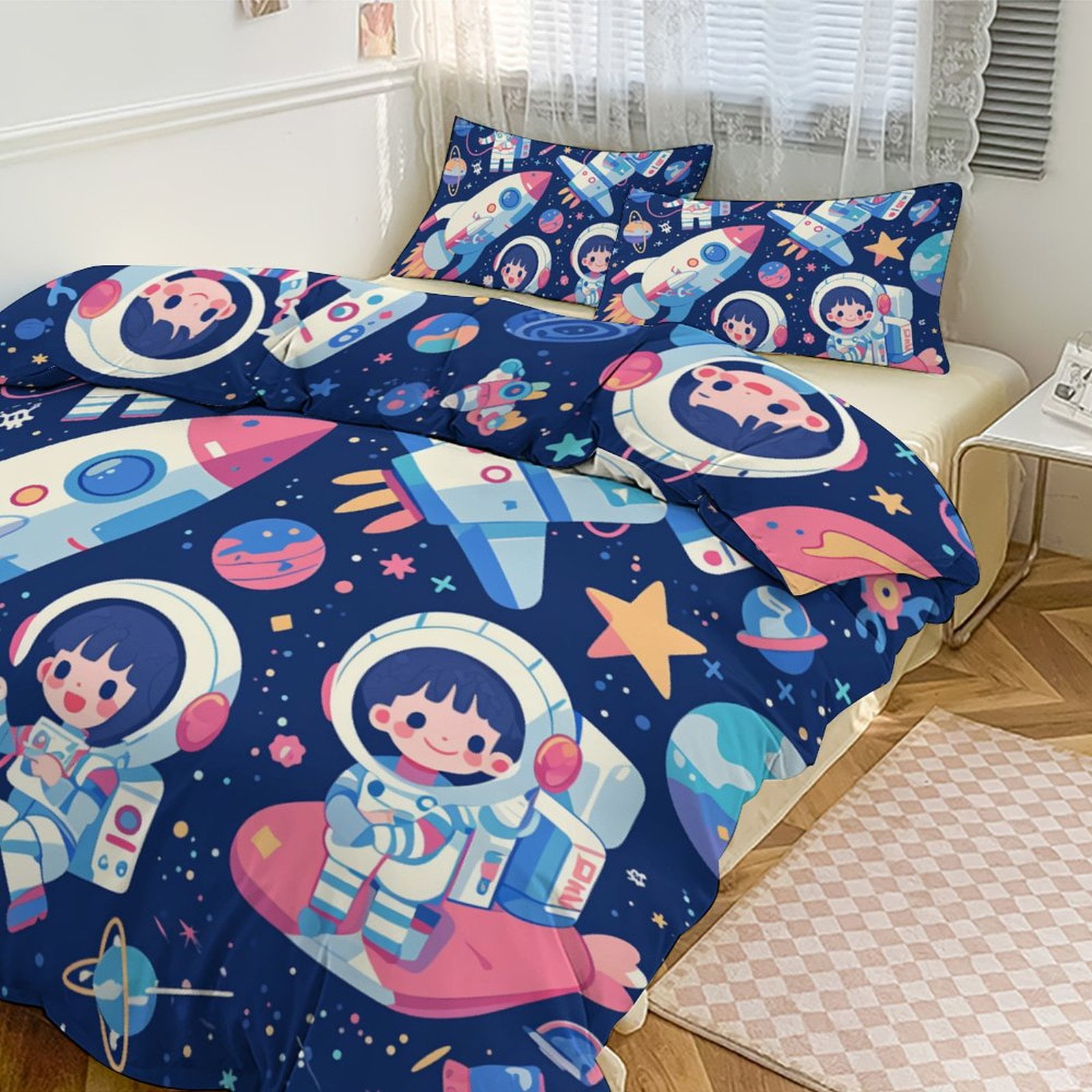 3 Pcs Soft Bedding Set, Includes 1 Duvet Cover with Zipper And 2 Pillow ...