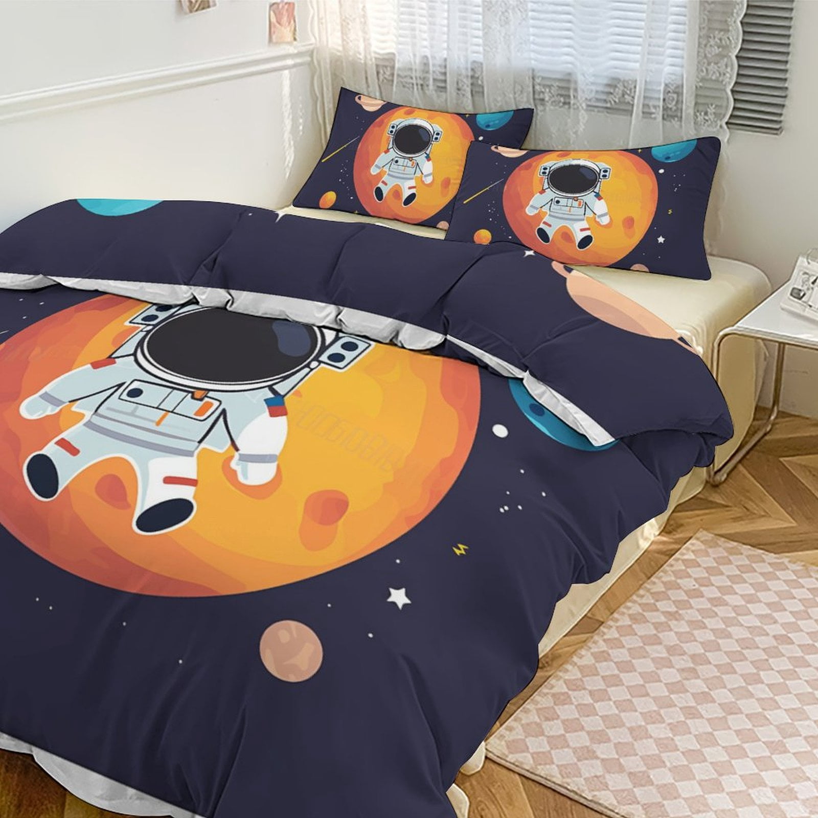 3 Pcs Soft Bedding Set, Includes 1 Duvet Cover with Zipper And 2 Pillow ...