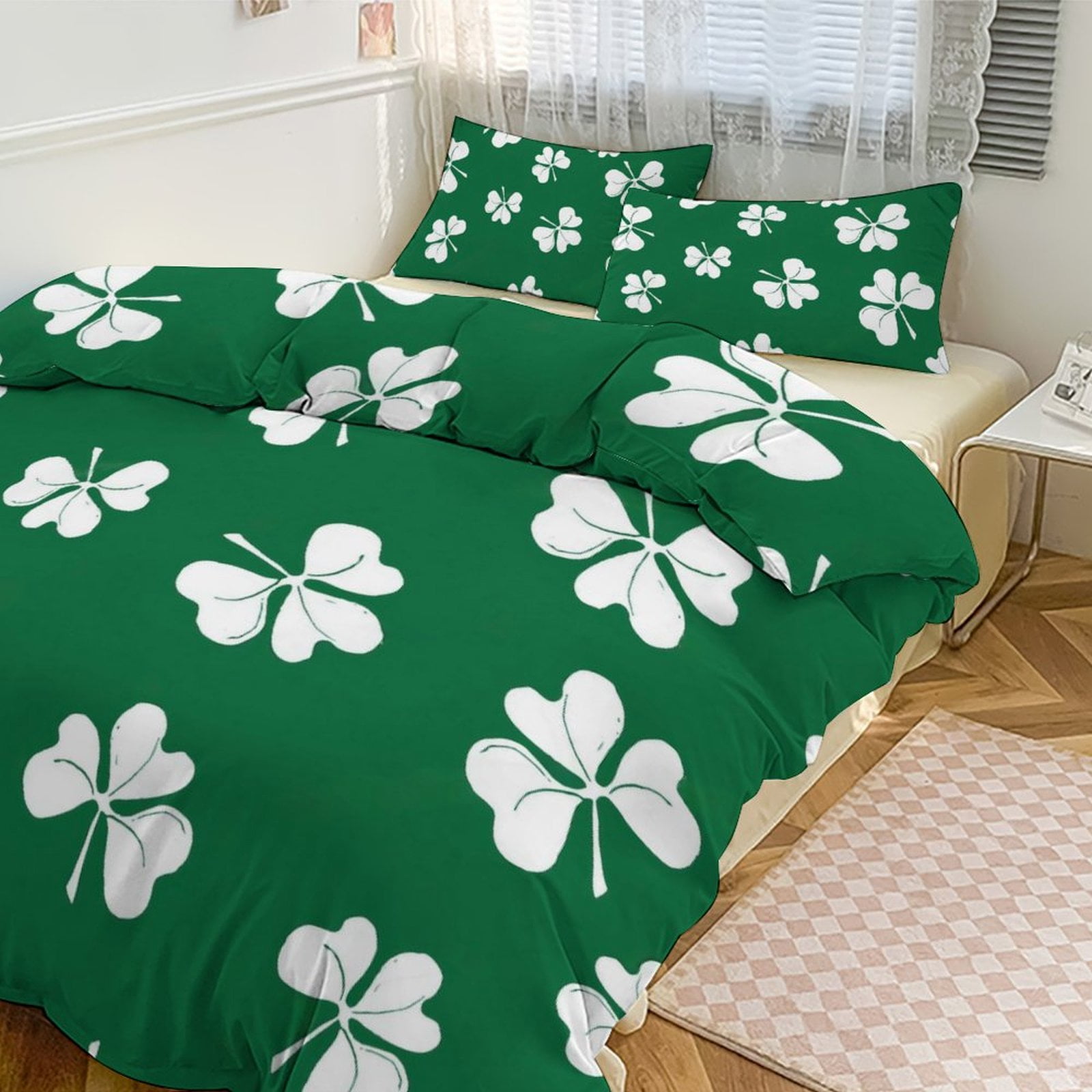 3 Pcs Soft Bedding Set, Includes 1 Duvet Cover with Zipper And 2 Pillow ...