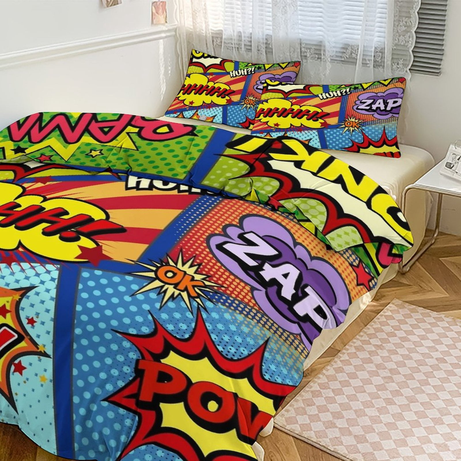 3 Pcs Soft Bedding Set, Includes 1 Duvet Cover with Zipper And 2 Pillow ...