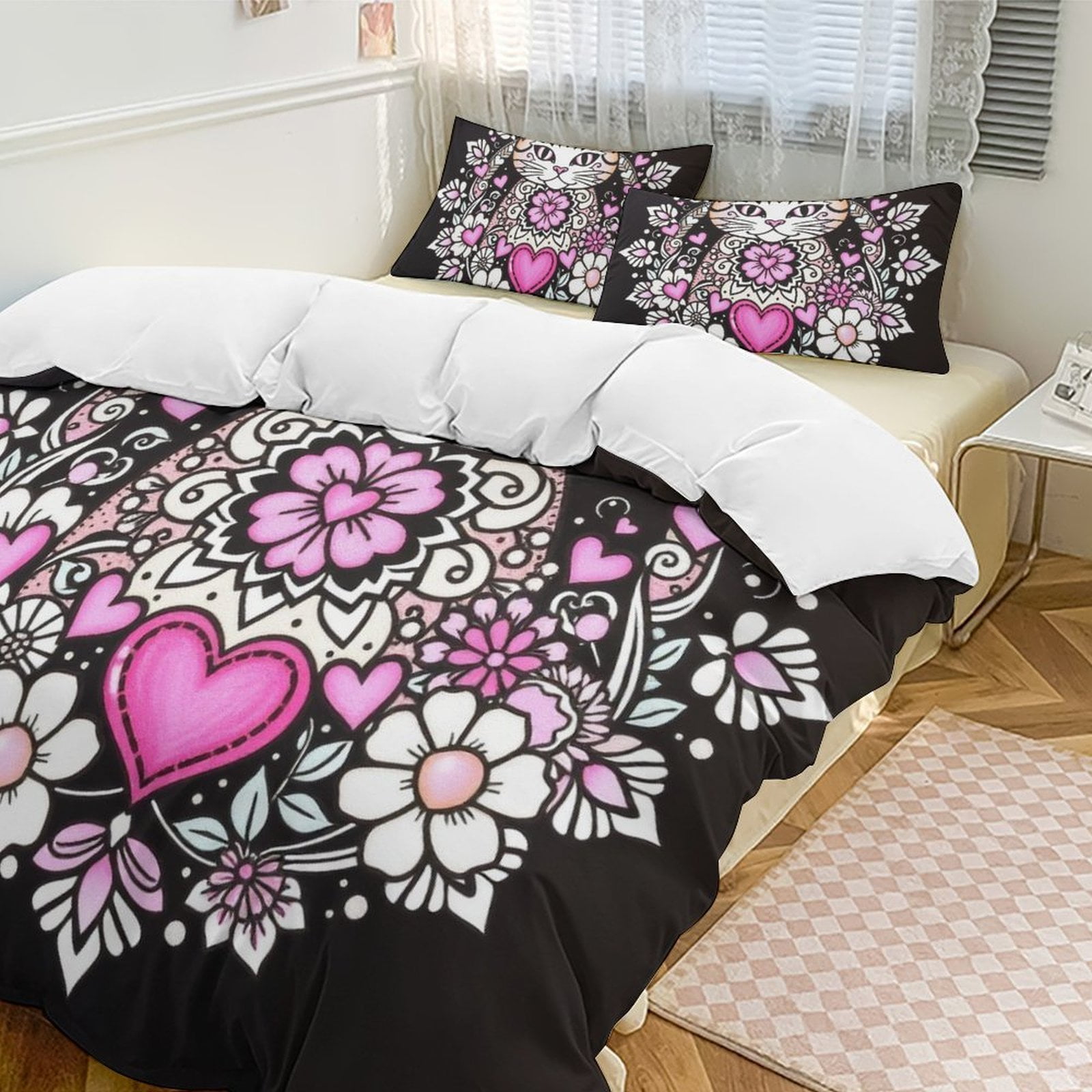 3 Pcs Soft Bedding Set, Includes 1 Duvet Cover with Zipper And 2 Pillow ...