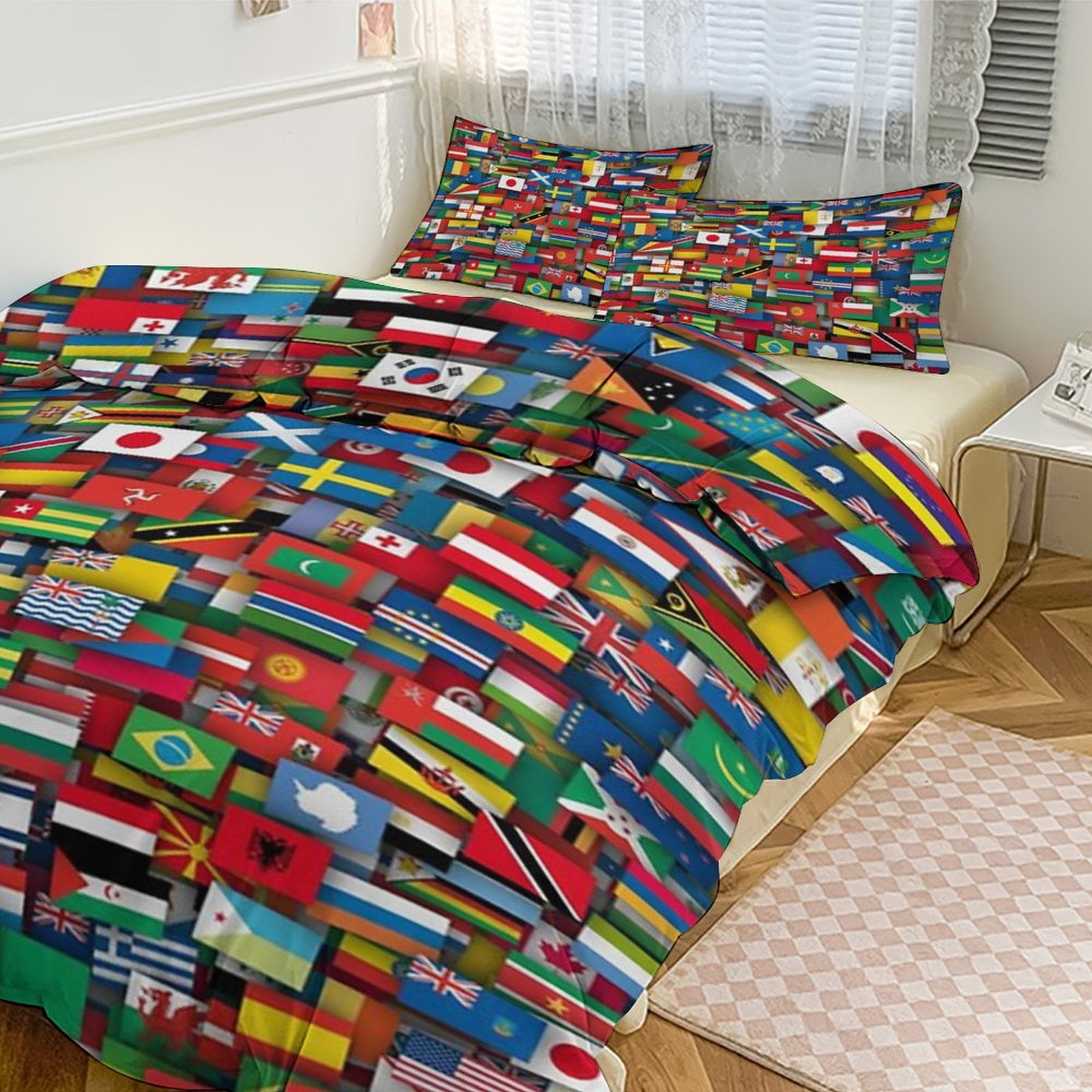 3 Pcs Soft Bedding Set, Includes 1 Duvet Cover with Zipper And 2 Pillow ...