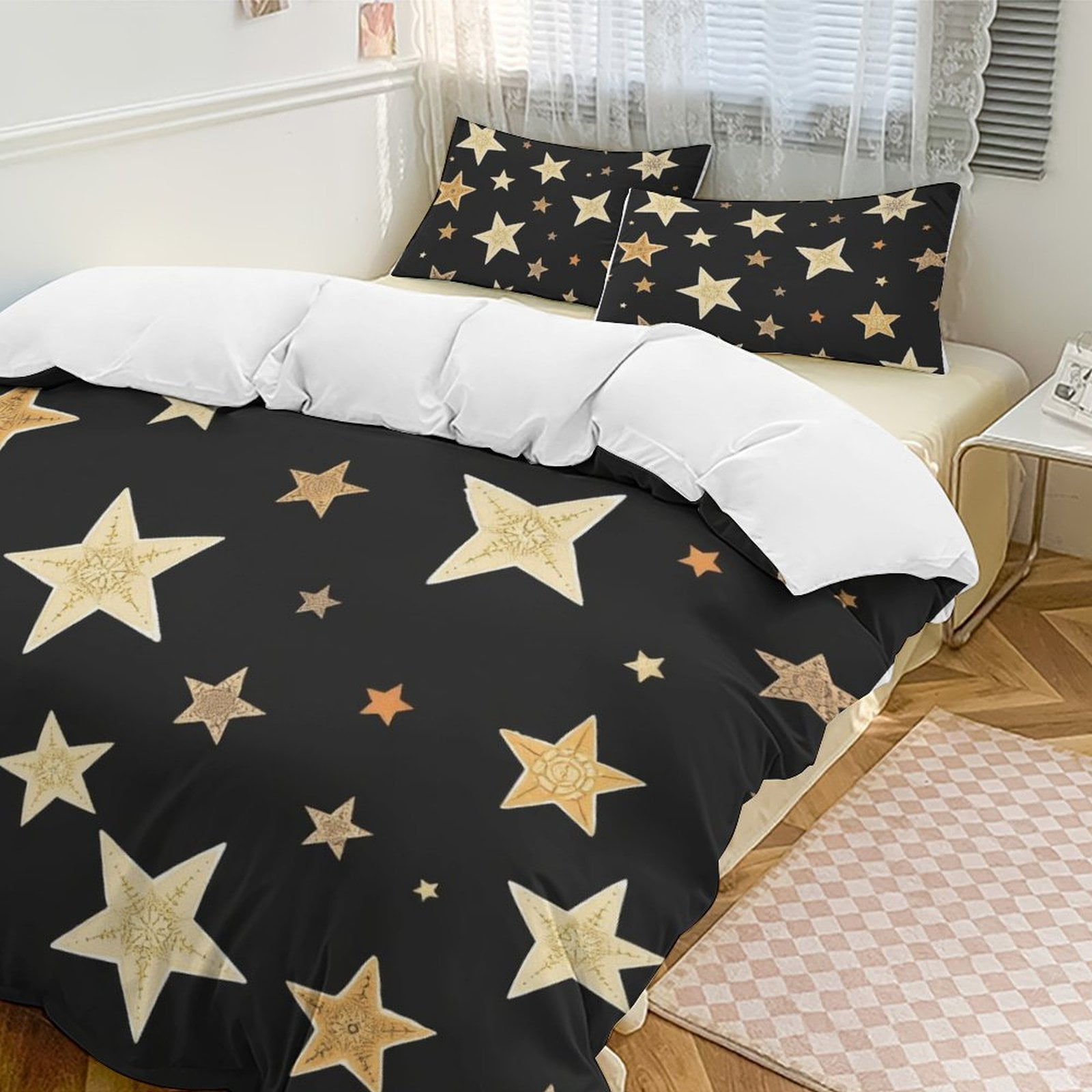 3 Pcs Soft Bedding Set, Includes 1 Duvet Cover with Zipper And 2 Pillow ...