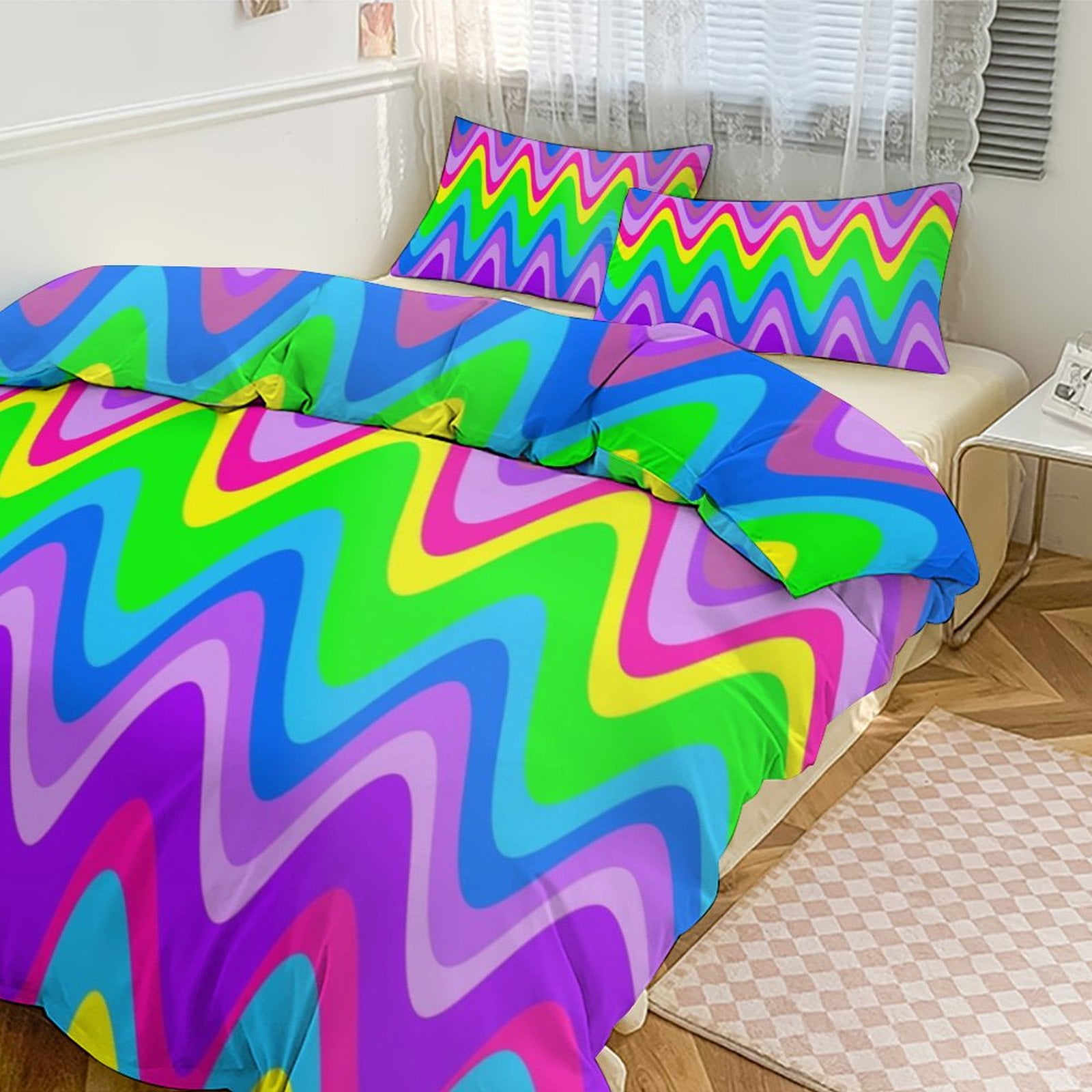 3 Pcs Soft Bedding Set, Includes 1 Duvet Cover with Zipper And 2 Pillow ...