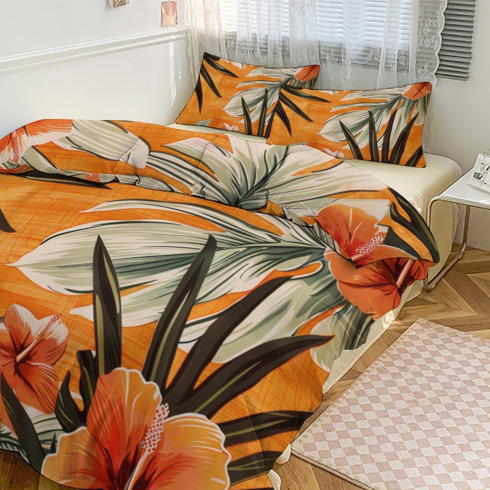 3 Pcs Soft Bedding Set, Includes 1 Duvet Cover with Zipper And 2 Pillow ...
