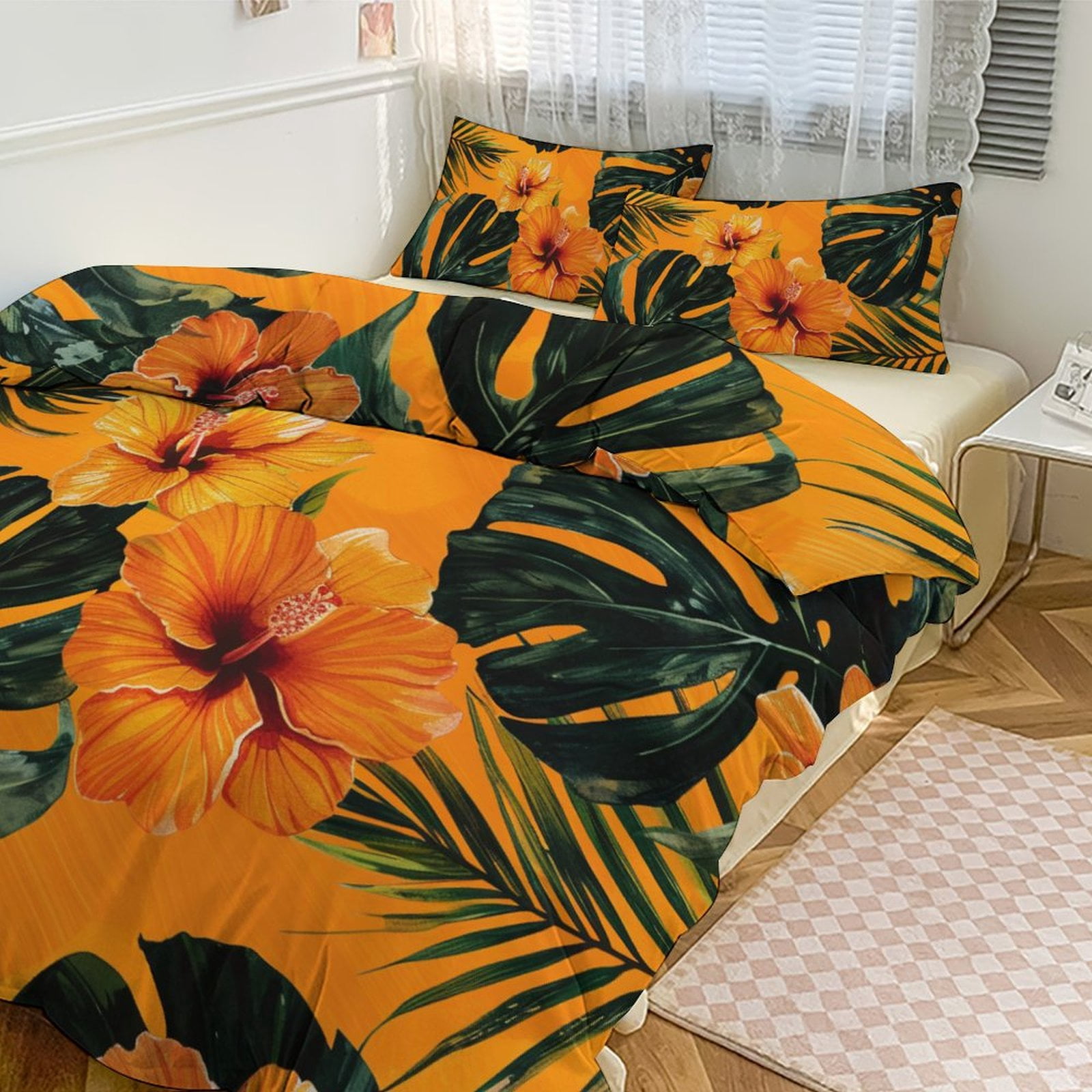 3 Pcs Soft Bedding Set, Includes 1 Duvet Cover with Zipper And 2 Pillow ...