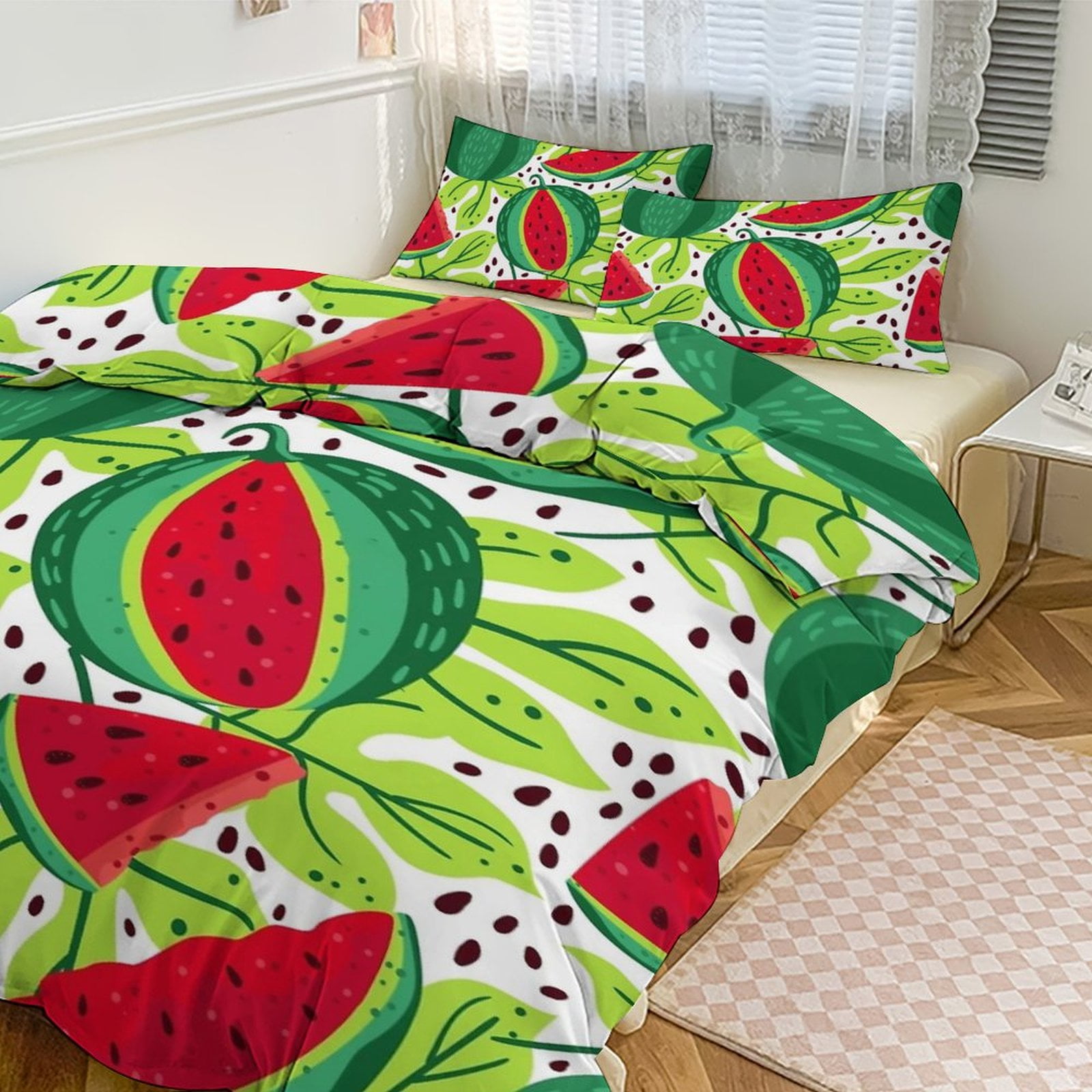 3 Pcs Soft Bedding Set, Includes 1 Duvet Cover with Zipper And 2 Pillow ...