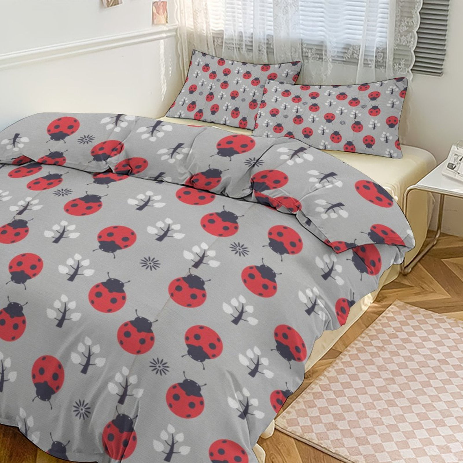 3 Pcs Soft Bedding Set, Includes 1 Duvet Cover with Zipper And 2 Pillow ...