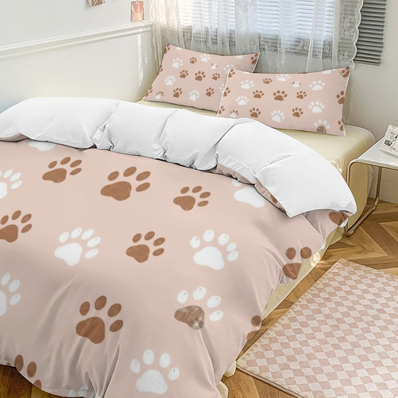 3 Pcs Soft Bedding Set, Includes 1 Duvet Cover with Zipper And 2 Pillow ...
